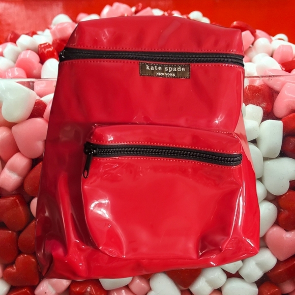 kate spade | Bags | Kate Spade Htf Nwot Candy Apple Red Patent Backpack ...